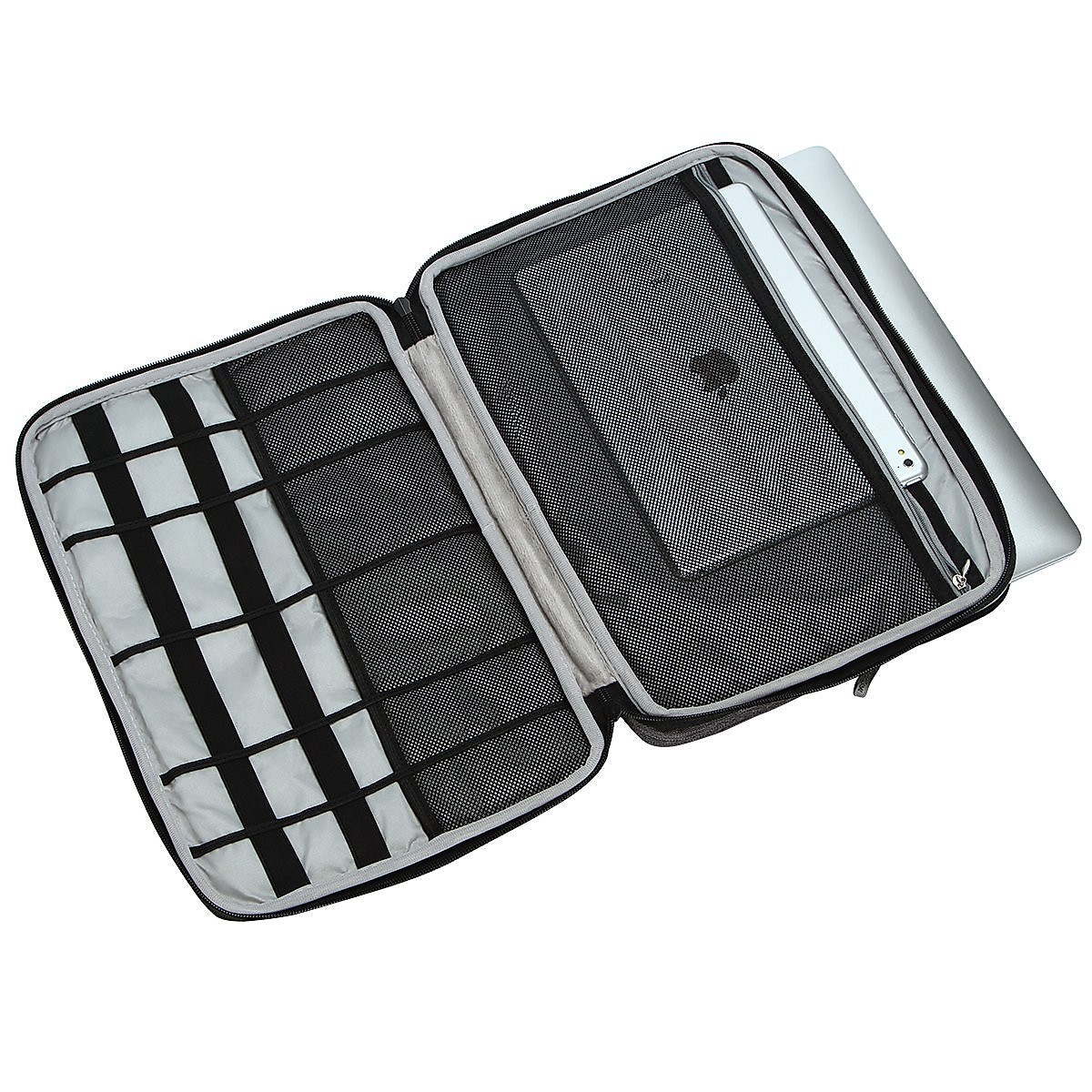 iCozzier 13-13.3 Inch Handle Electronic Accessories Strap Laptop Sleeve Case Bag Protective Bag for 13" MacBook Air/MacBook Pro/Pro Retina Sleeve – Grey