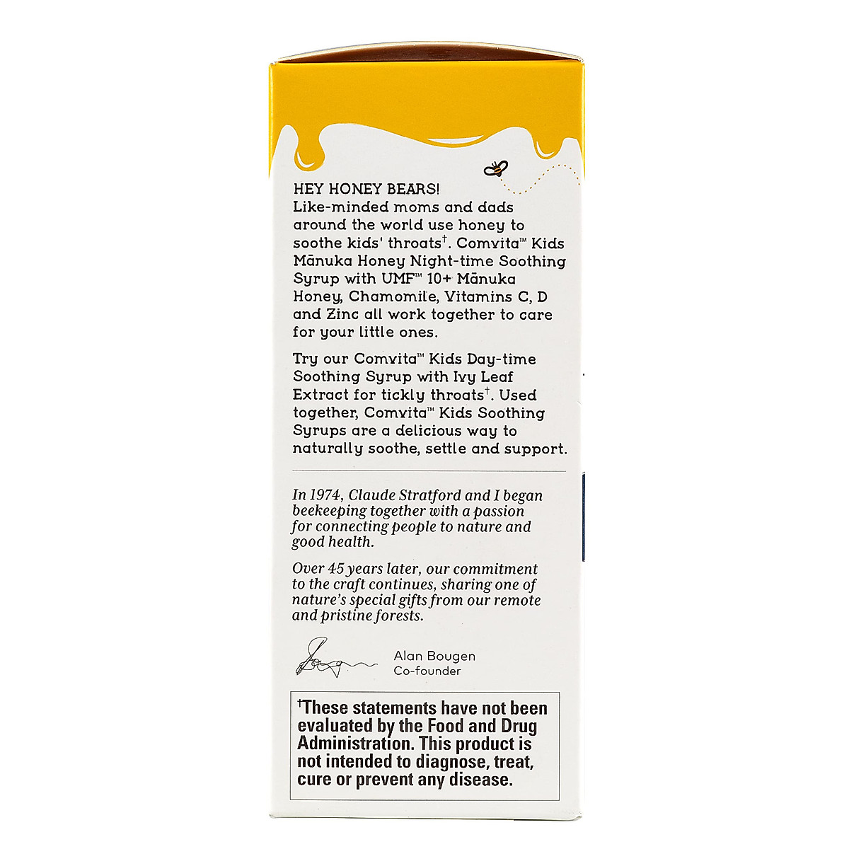 COMVITA Kids Nighttime Soothing Natural Syrup, UMF 10+ Manuka Honey, Vitamin C, D & Zinc, Chamomile Extract, Grape Flavor 4 oz