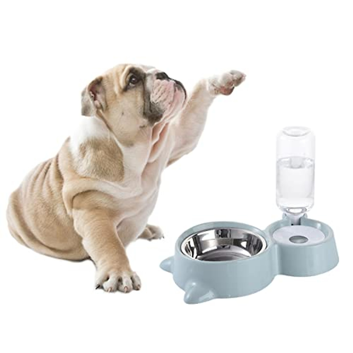 Balacoo Pet Supplies Dual Cat Water Food Bowl Feeder Drinking Blue Feeding Dog for