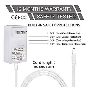 12V Power Cord for Spectra Breast Pump S2 S1 Charger Cord Replacement - for Spectra Electric Breast Pump S1 / S2 / SPS100 / SPS200 / 9 Plus / M1 AC Power Supply Adapter