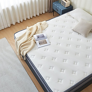 Gojef King Size Mattress, 12 Inch King Mattress, Hybrid Mattress in a Box with Independent Springs, Soft and Comfortable, Pressure Relief, CertiPUR-US Certified, Medium