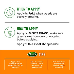 Scotts Turf Builder WinterGuard Fall Weed & Feed3, Weed Killer Plus Fall Fertilizer, 4,000 sq. ft, 11.43 lbs.