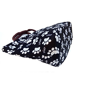 Chezi Women's Waterproof Polyester Dog Footprint Mini Tote Lunch Bag Black