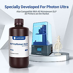 ANYCUBIC Resin 3D Printer Bundle, Photon D2 and DLP Caftsman Resin (White, 1000g)