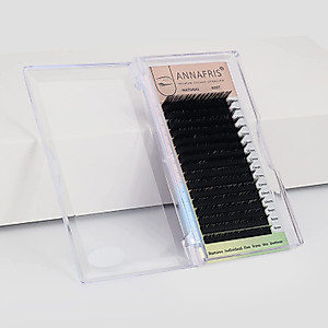 ANNAFRIS L/L+/LC/LD/LU(M) Curl Individual Eyelash Extension Natural Synthetic Mink Matte Black False Lashes Extension Faux Cils Maquillage (L Curl, 0.07 8-15mm Mix)