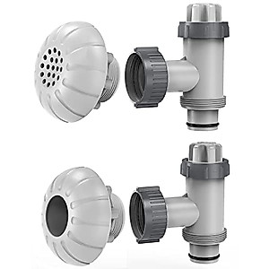 SUMMERBUDDY Above Ground Pool Parts, Replacement Pool Pump Part with Plunger Valve, 1.5" Outlet Strainer & Inlet Nozzle, Pool Hose Adapter for Sand Pump (Style 1)