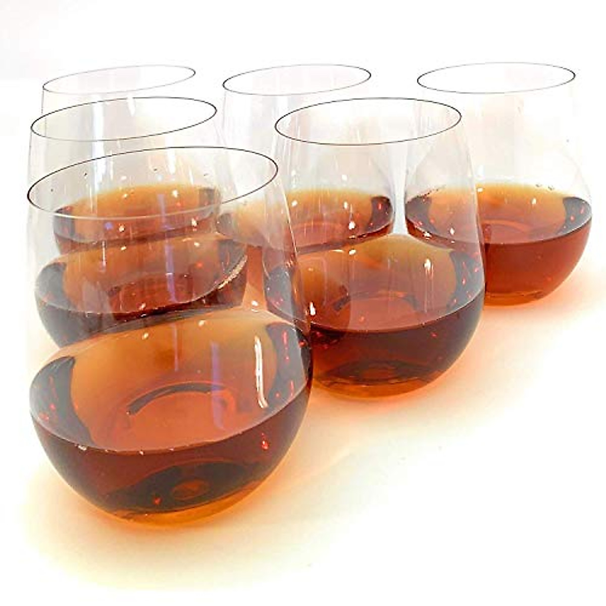 36 piece Stemless Unbreakable Crystal Clear Plastic Wine Glasses Set of 36 (12 Ounces)