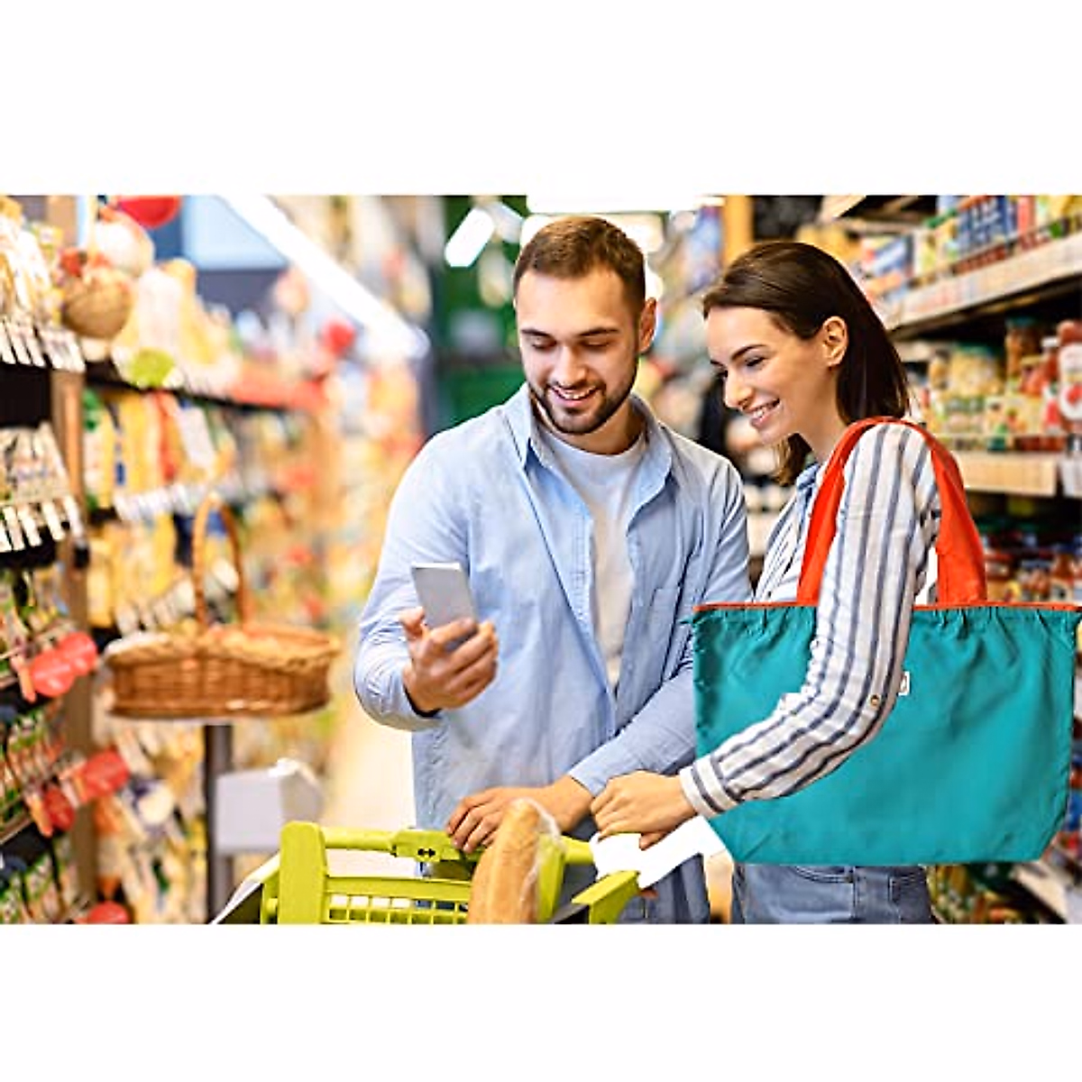 Found Notice Draw-String Reusable Grocery Shopping Bags,Foldable Tote Handles Heavy Duty,Machine Washable,Gift Bag 3Pack.