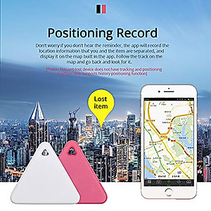 Smart Mini Wireless Bluetooth 4.0 Anti Lost Tracker Alarm Key Finder GPS Locator Triangle Bluetooth Anti-Lost Device for Pet Dog Cat Keys Wallet Bag Kids, 1Pcs Pink