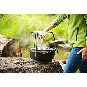 CampMaid Charcoal Holder & Lid Lifter - Dutch Oven Tools Set - Charcoal Holder & Cast Iron Grill Accessories - Camping Grill Set - Outdoor Cooking Essentials - Camp Kitchen Equipment - (2 Piece Set)