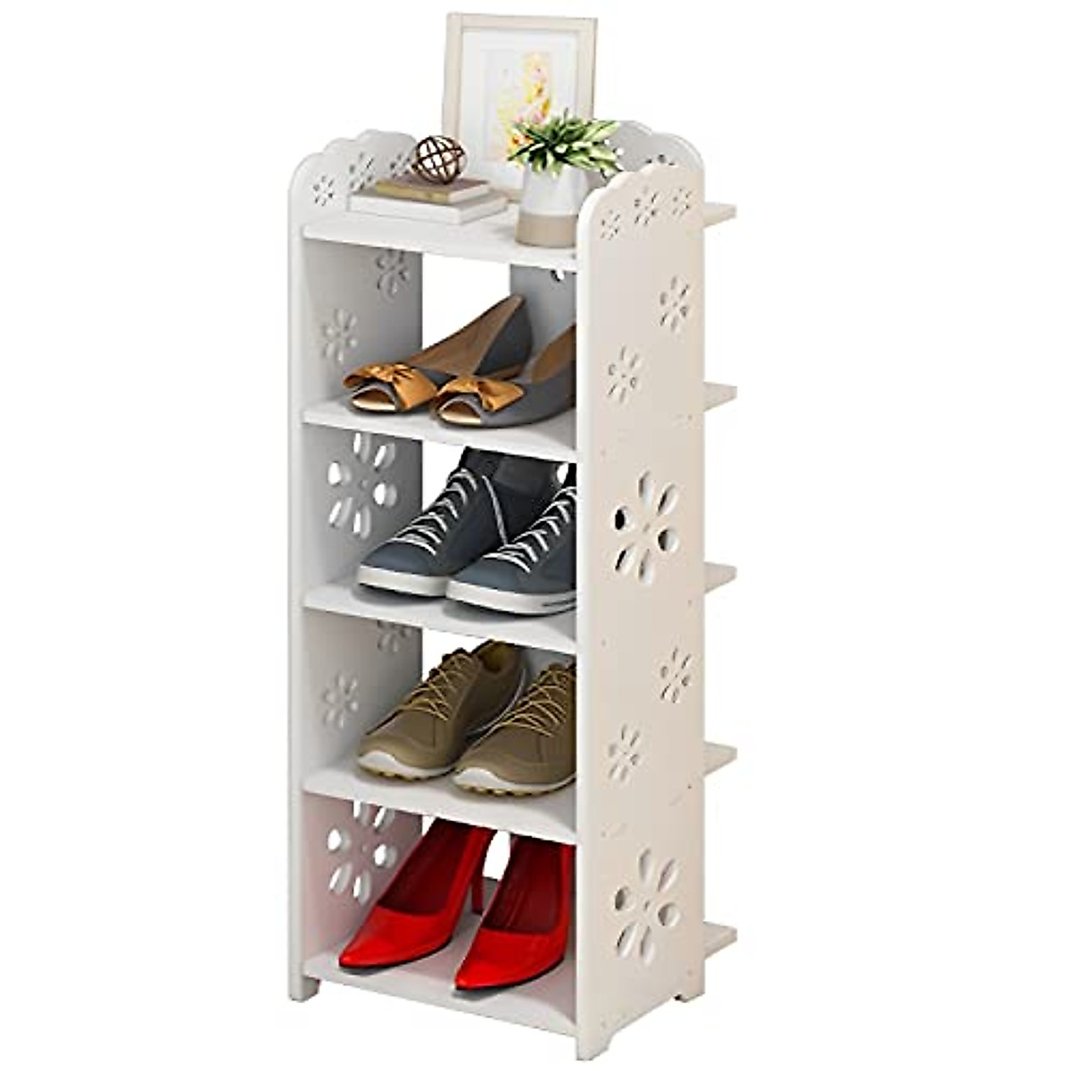 Catekro Shoe Rack Small Shoe Rack Student Dorm Organizer Vertical Shoe Tower Shoe Storage Organizer for Narrow Closets, Bedrooms, Hallways, Entrances (5 Tier)