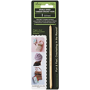 Clover Double-Ended Tunisian Crochet Hook (I/5.5 mm), 5.5mm, Multi-Colour