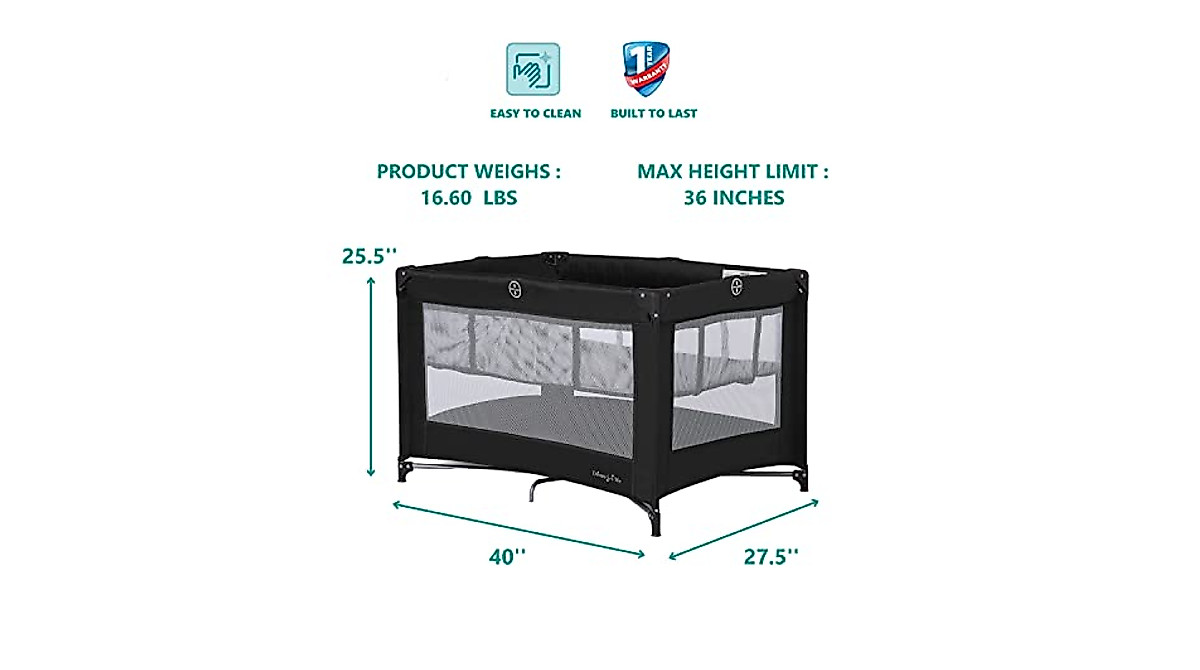 Dream On Me Zazzy Portable Playard - Travel Ready & Safe
