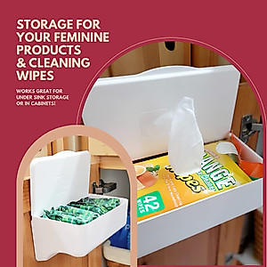 Bathroom Wipes Holder Dispenser with Shelf – Restroom Organizer & Toilet Wipe Holder for Bathroom Must Haves – Tool Free Wall Mounted Storage Baby Wipe Container by Storage Theory – Gray – 1 Pack