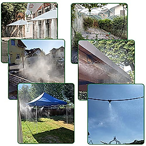 G GOYEA TACTICAL Mister System for Outside Patio,DIY Outdoor Misting Cooling System with 32.8FT(10M) Misting Line,11 Brass Mist Nozzle and 3/4" Faucet Adapter,Fit for Greenhouse Garden Backyard