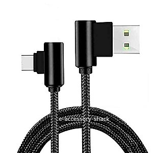 3 Pack 10FT 90 Degree Right Angle Braided Type USB C Fast Charging Cable Charger Power Cord Rapid Charge 3.0 for Samsung Galaxy S25 S24 S23 S22 S21 S20 S10 Plus Ultra A12 A13 A14 A15 A52 A53 A54 A55
