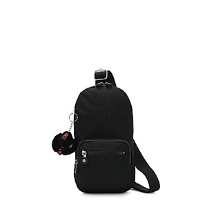 Kipling Women's Blake Backpack, Adjustable, Removable Crossbody Strap, Nylon Travel Organizer, Black Tonal, 6.38''L x 11.5''H x 3''D
