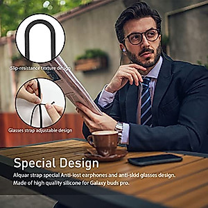 Alquar for Galaxy Buds Pro Strap, Soft Silicone Special Anti-Skid Design sport Anti Drop Eyeglasses Lanyards Accessories ONLY Compatible with Samsung Galaxy Buds Pro Earbuds Neck Rope Cord-Black