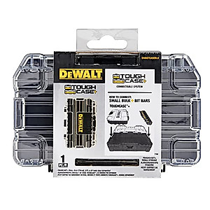 DEWALT ToughCase Tool Box, For Plastic Small Parts, 1-Compartment Organizer, Clip Latch For Secure Closing (DWASTCASEBLK)