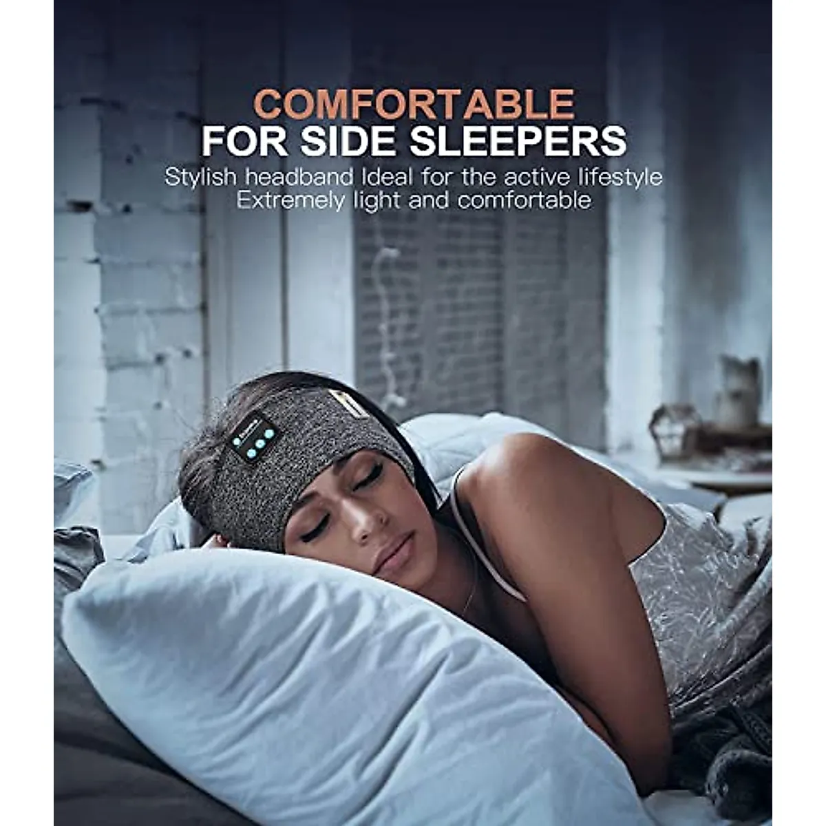 White Noise Headband For Sleeping, Wireless Sleep Earbuds, Soft Elastic Cozy Headband Headphones, Sleep Headband for Workout, Yoga, Travel, Gift for Women Men