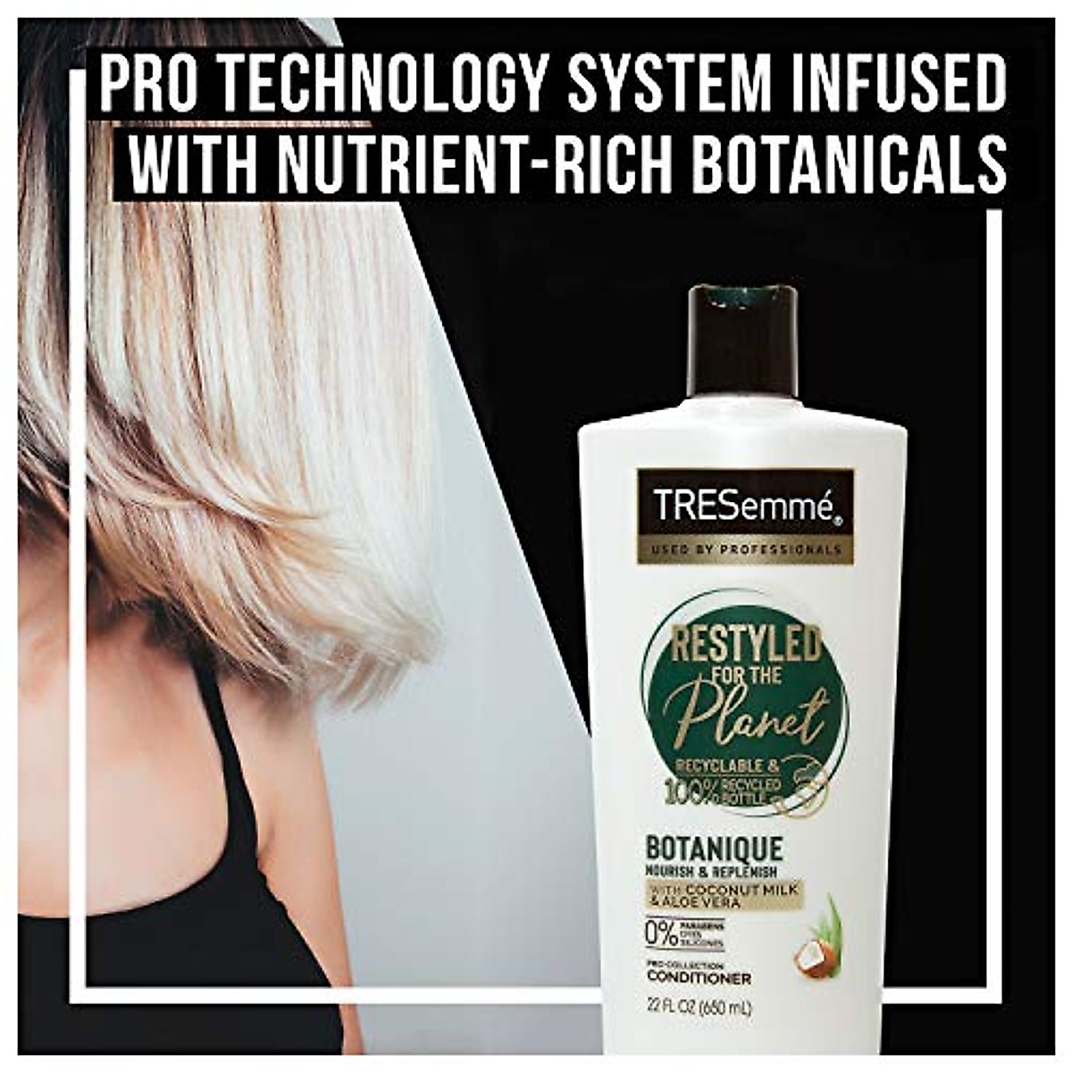 TRESemmé Botanique Conditioner Nourish and Replenish Coconut and Aloe Vera Paraben-free, Dye-free, Silicone free Conditioner 22 oz