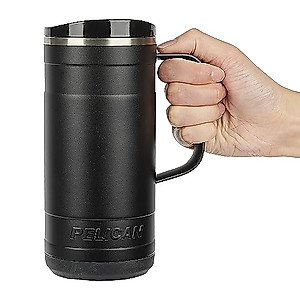 Pelican Hydration Pelican Ridge™ 18 oz Vacuum Insulated Tumbler - Recycled Stainless Steel Double Wall Travel with Dual Lid, Powder Coated Insulated Coffee Mug For Hot Cold Drinks, Jet Black