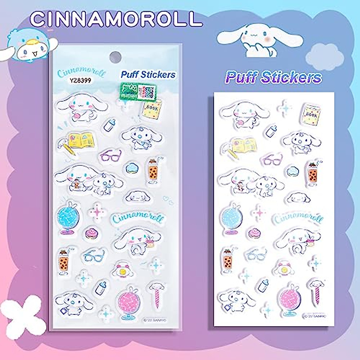 Cute Puffy Stickers for Kids Stickers 3D Waterproof Kawaii Puffy Sticker Kit for Water Bottle Phone Laptop Scrapbooking Computer for Toddlers Girls Teens Kids 4 Sheets