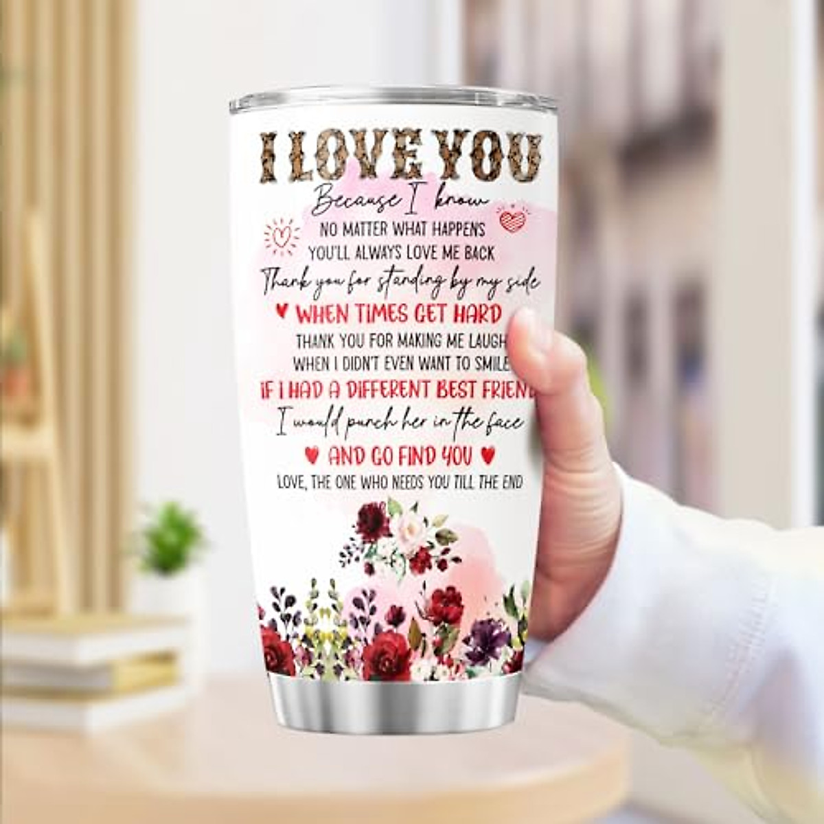 HUBUPU My Bestie Best Friend, Tumbler 20 Oz With Lid And Straw, Holiday and Christmas Gifts, Tumblers Women