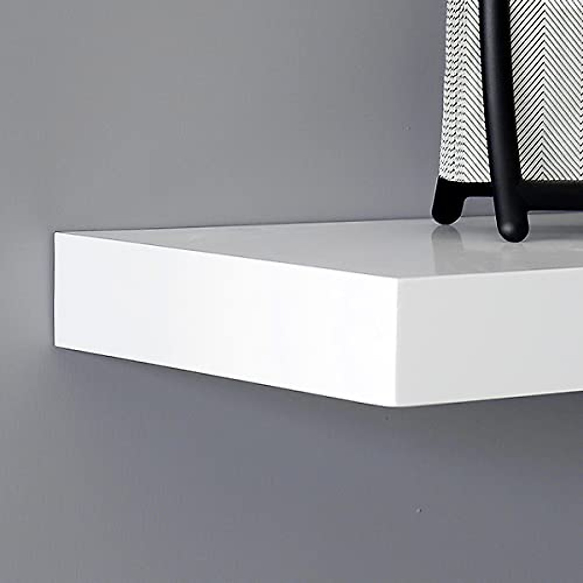 RANK Floating Shelves 2 Pack Modern Display Wall Shelf for Bedroom, Bathroom, Living Room and Kitchen, Deeper Than Others (White, 23.6" L x 11.5" D x2 T)