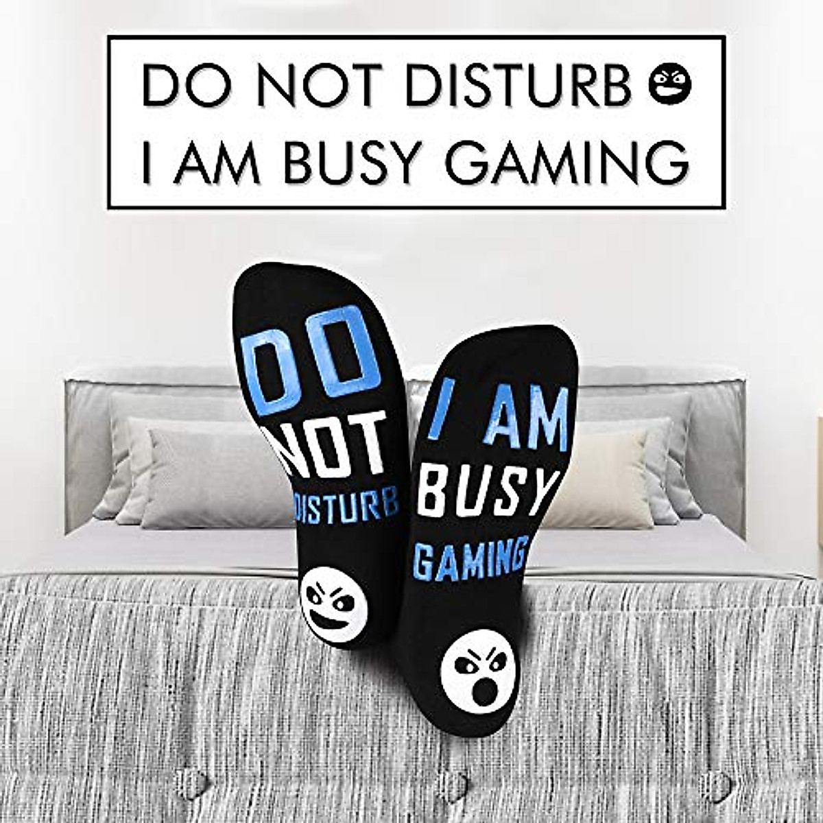 Gaming Socks I Am Busy Gaming Do Not Disturb gamer gifts ideas for boys,men,gamer,teen,brother,husband,dad,boyfriend