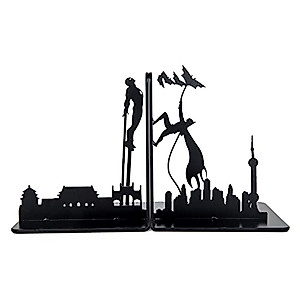 KIZQYN Bookends for Shelves Black Metal Bookends L-Shaped Simple Office Book Clip Bookshelf Desktop Heavy Duty Book Ends Stoppers Book Ends