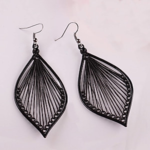 16 Pairs Drop Dangle earrings for Women Fashion Jewelry Dangly Wholesale Earrings Vintage Boho Bohemian Earrings Set(black)