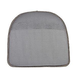 Klear Vu Raindrop The Gripper Non-Slip Kitchen Chair, 15"x16" Seat Pad, 4 Count (Pack of 1), Steel Gray