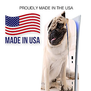 ITS A Skin Skins Compatible with Sony Playstation 5 Console Disc Edition - Protective Decal Overlay Stickers wrap Cover - Pug Mug, Cute Pug