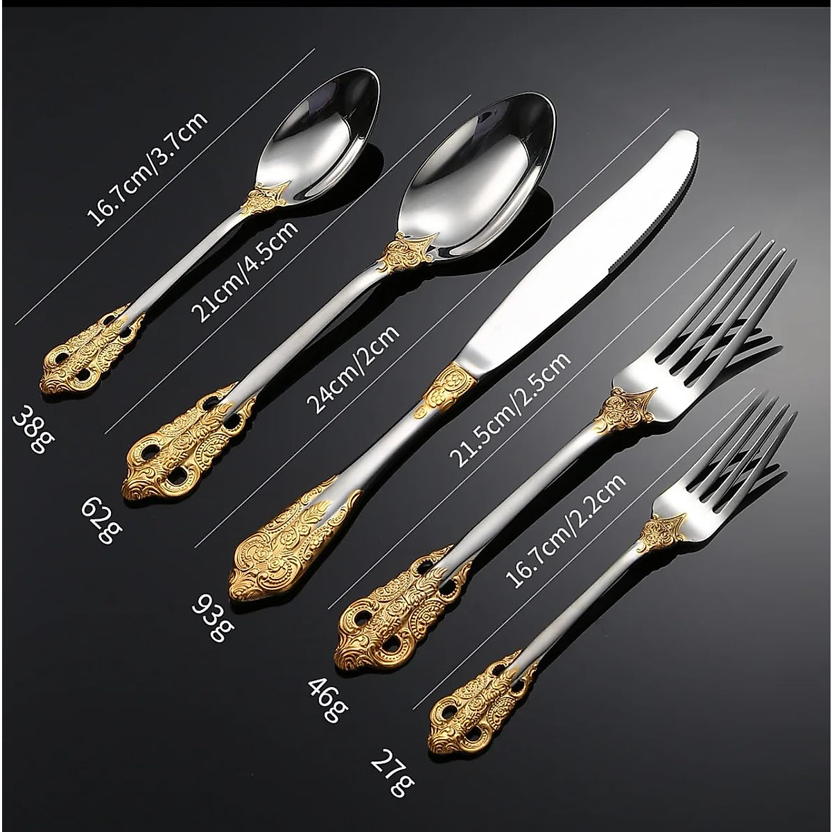 ELiTA ESSENTIALS Luxury 30 Pcs Silverware Set, Royal Flatware Set, Modern 304 Stainless Steel Flatware, Cutlery, Tableware. Serving 6. (Gold & Silver)