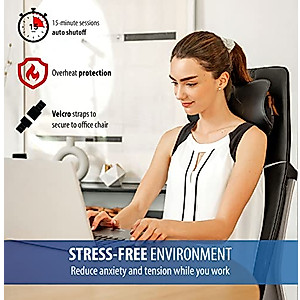 Zyllion Shiatsu Neck and Back Massager - 3D Kneading Deep Tissue Full Body Massage Chair Seat Cushion Pad with Heat and Vibration for Muscle Pain Relief, Home and Office - Black (ZMA-33-BK)