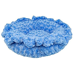 Bessie and Barnie Ultra Plush Blue Sky/ Wolfhound Grey Deluxe Luxury Shag Dog/Pet Lily Pod Bed Machine Washable