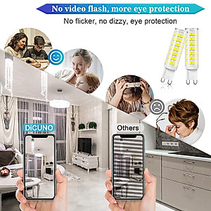 DiCUNO G9 LED Bulb Dimmable, 4W (40W Halogen Equivalent), 430LM, Daylight White 5000K 120V Bi Pin Ceramic Base Light Bulbs for Chandelier, Home Lighting (12-Pack)