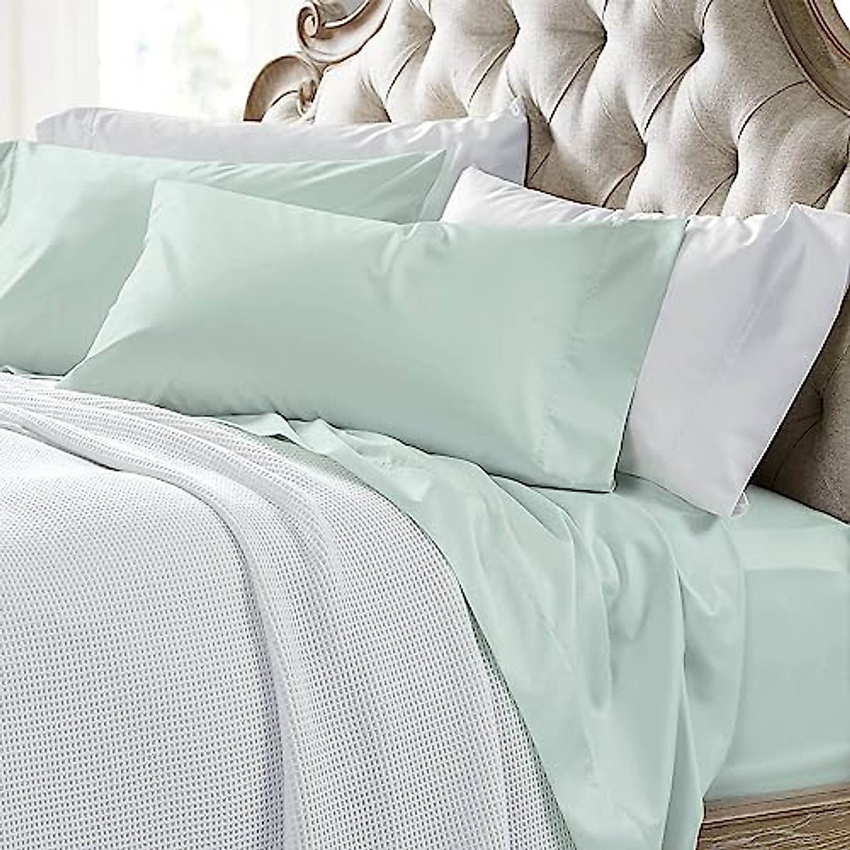 Cuddledown 500TC Pima Cotton Sateen | 100% Cotton | Twin Fitted Sheet - Green Tea