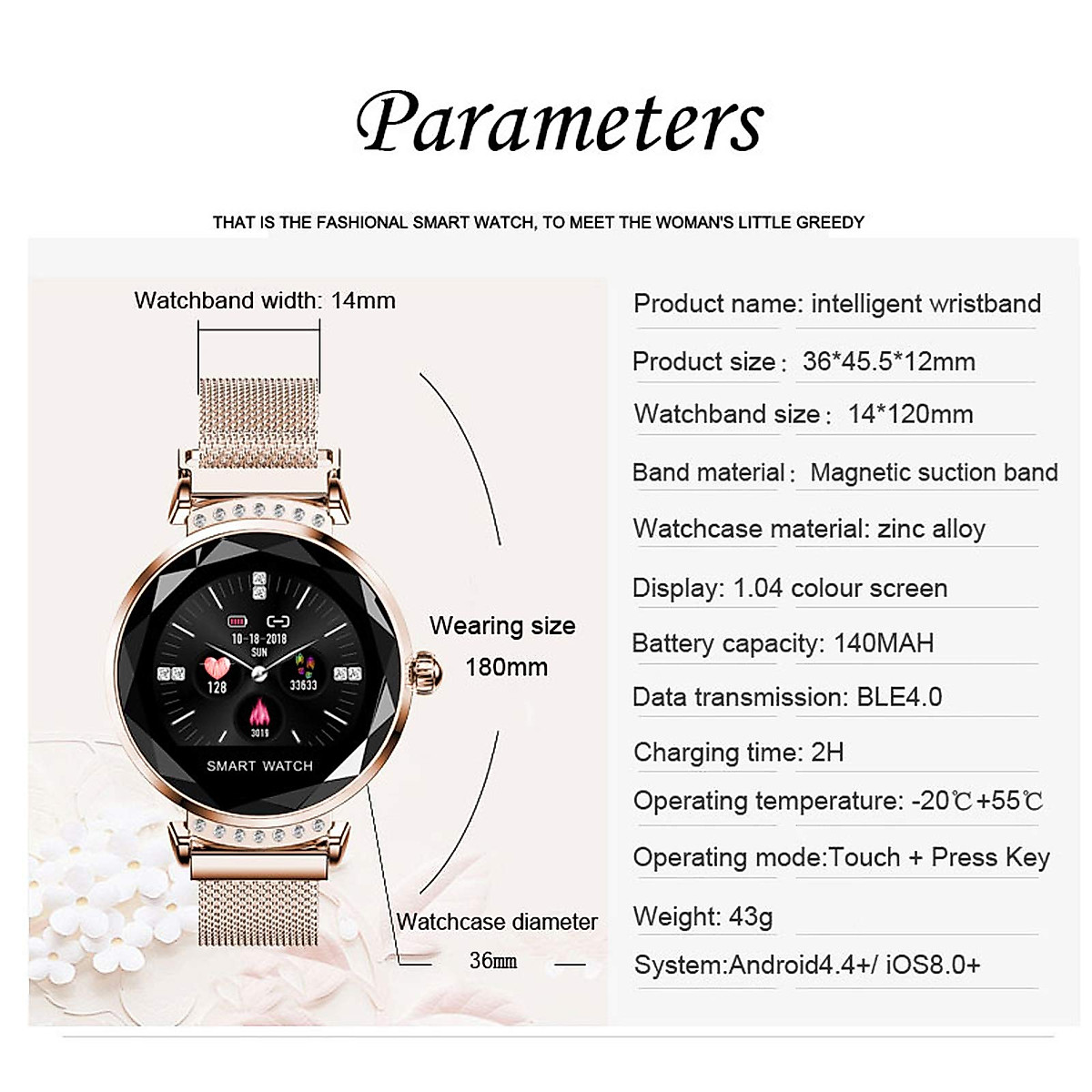 Smart Watches are Suitable for Android and iOS Phones, Sports Smart Watches with Blood Pressure and Heart Rate Monitoring, pedometers with Message Notifications (Bright Purple)