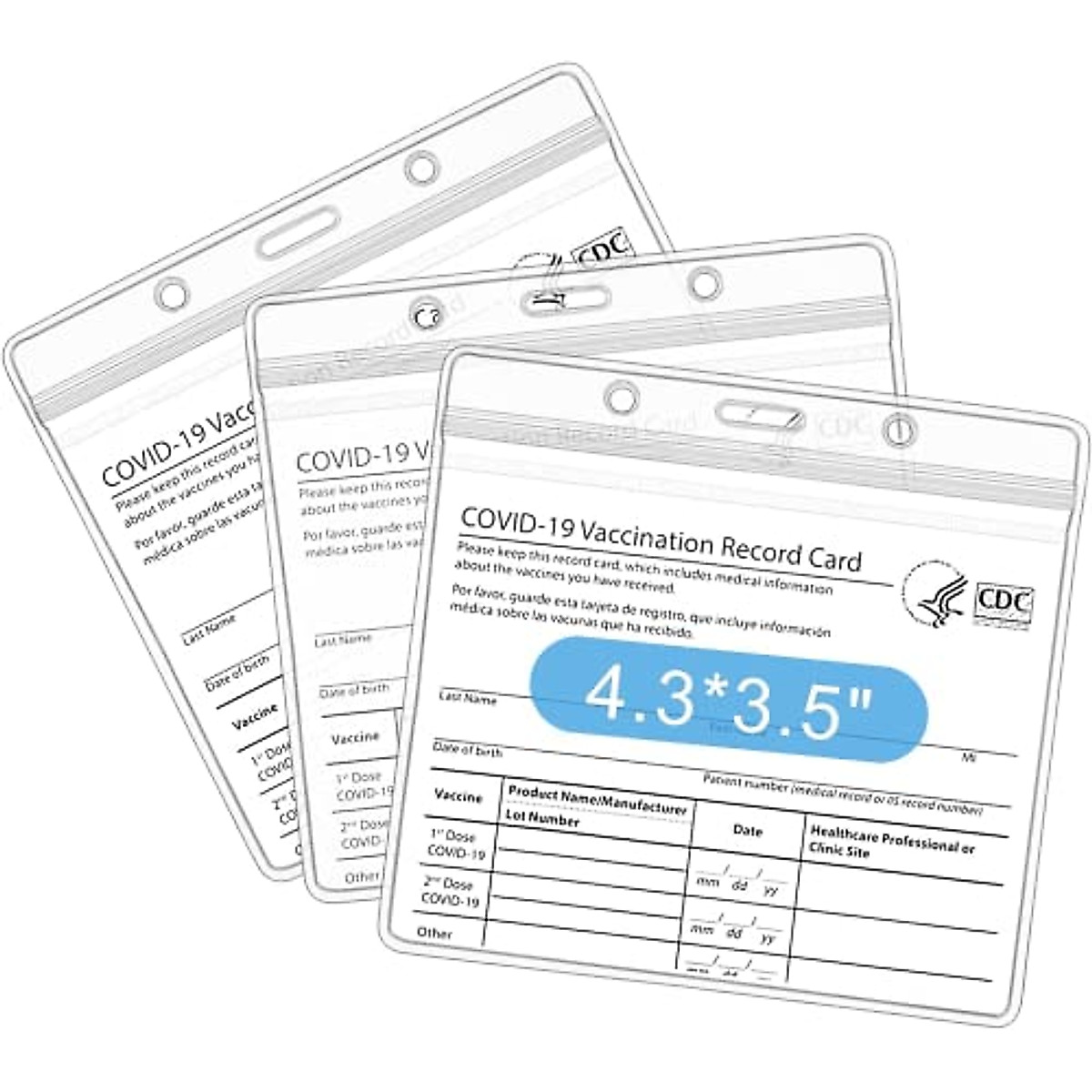 KGX Vaccine Card Holder for Travel Essentials, 4.3×3.5 in Waterproof Card Protector with Sealing Strip, Traveling Accessories, Travel Essentials for Flying, Card Protector (3 Pack)