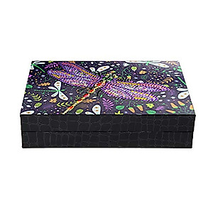 LUSandy DIY 5D Dragonfly Diamond Painting Jewelry Box Kits for Adults Kids, Special Shaped Crystal Rhinestone Diamond Art Jewelry Case Storage Organizer PU Leather Rings Necklace Bracelet Storage Box