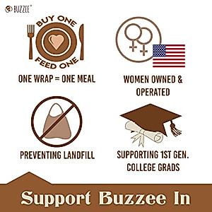 Buzzee Beeswax Wrap -Based in USA | Certified Organic Cotton | Eco Friendly Products | Kitchen Organization | Round Reusable Beeswax Wraps For Food | Sustainable Products |Food Saver Rounds 5PK BUNDLE