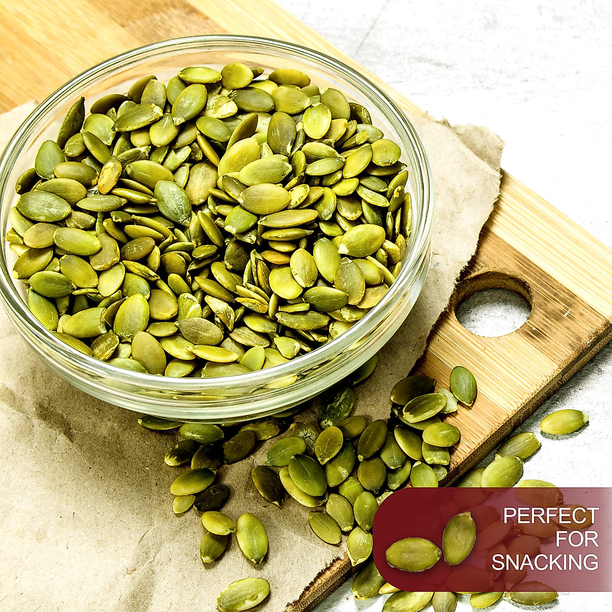 We Got Nuts Pumpkin Seeds Healthy Snacks 5Lbs (80oz) Bag | Raw Pepitas No Preservatives Added, 100% Natural With No Shell | For Baking, Salad Toppings, Cereal, Roasting | Low Calorie Nuts,