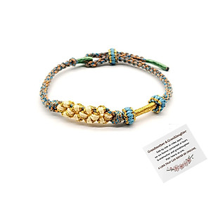 Angyape To My Granddaughter A Link That Can Never Be Undone Peach Blossom Bracelet, Granddaughter Bracelet from Grandma Adjustable Braided Bracelets for Women Jewelry(Blue Orange)