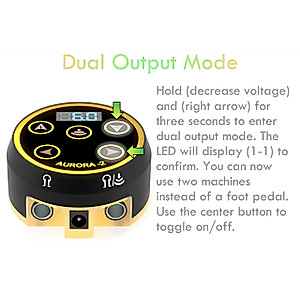 Aurora II Professional Tattoo Machine Power Supply- Touchscreen, Digital Display & Color LEDs (Black)