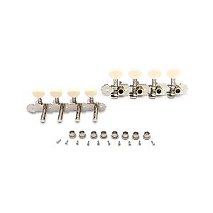 Metallor Guitar Machine Heads Tuning Pegs Tuning Keys for Mandolin Banjo and 8 String Guitars Instruments Double Hole Chrome Plating 4L 4R.