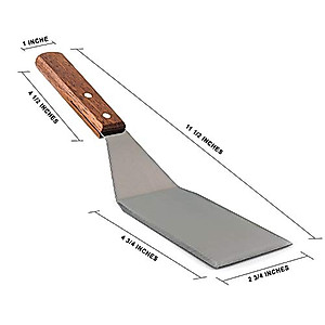 Homi Styles Metal Spatula with Beveled Edges | Stainless Steel cooking Spoon | Heavy Duty Turner for Skillets, Griddles & Grills | Great for Pancake Flipper, Fish, Eggs, Burgers, Omelet & More