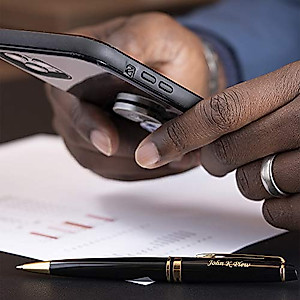 Dayspring Pens Personalized Waterman Pen | Engraved Waterman Expert Black with Gold Trim Ballpoint. Custom Engraved Gift Pen Personalized and Shipped