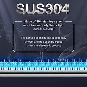 QuliMetal 19.5" Grill Burner for Weber Genesis 300 (2011-2016), Genesis E310 E320 E330 S310 S320 S330 Series Gas Grill with Front Control Knob, Replace for Weber 62752, 304 Stainless Steel